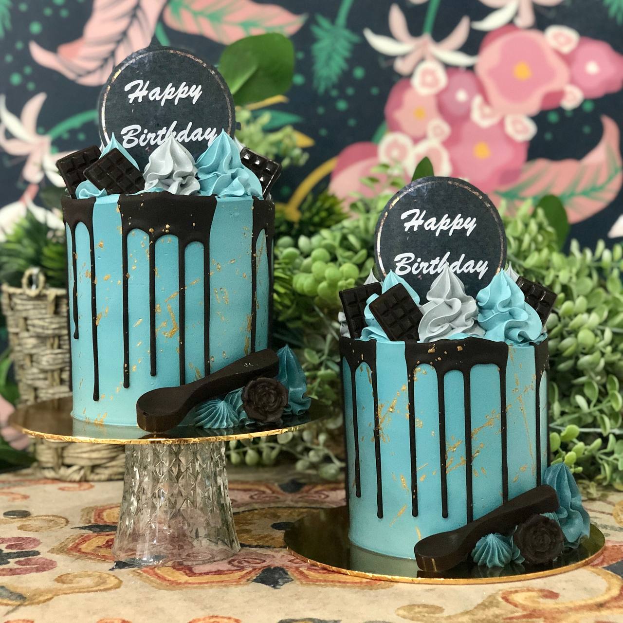 Trio Drip Blue Petite Cake (Ready Made Shah Alam) - SugarCandy